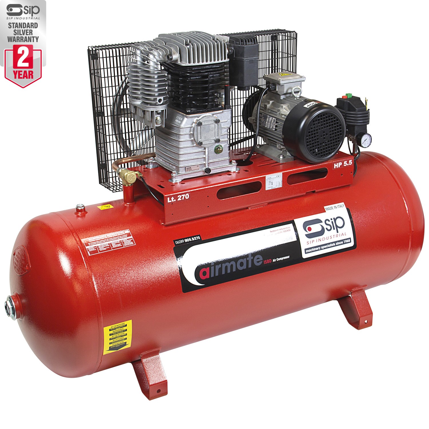 06289 Sip Air Compressor ISBD5.5/270 3 Phase