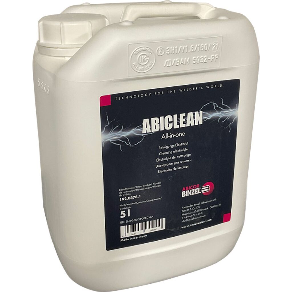Binzel Abiclean All In One Electrolyte 5 litres ABICLEAN-5L