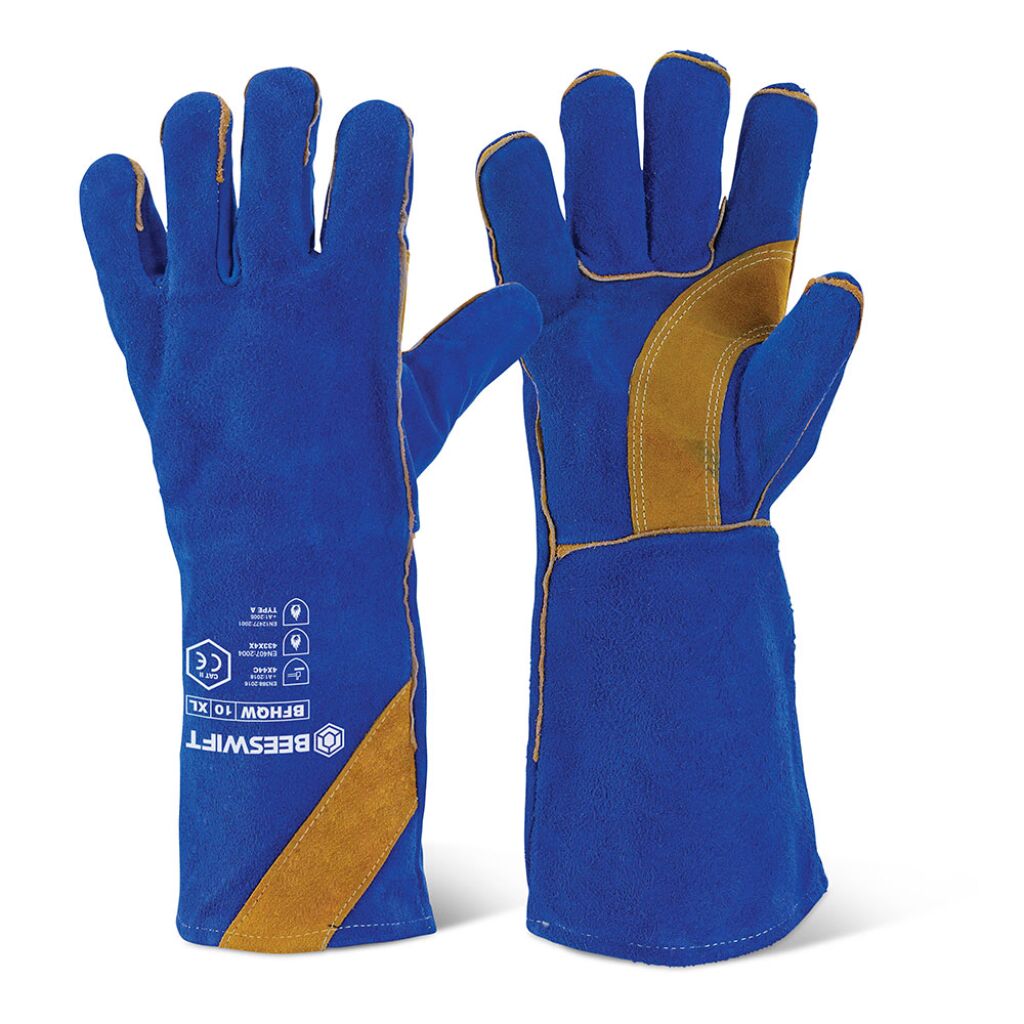 Beeswift CAT2 Blue/Gold 16" Gauntlets