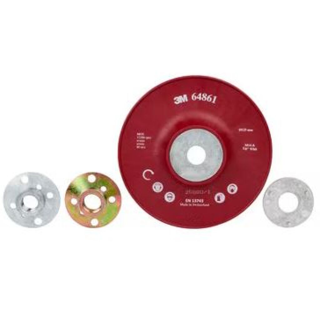 3M 125mm Red Ribbed Back Up Pad