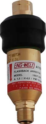 A110702 Fuel Gas Resettable Flashback Arrestor