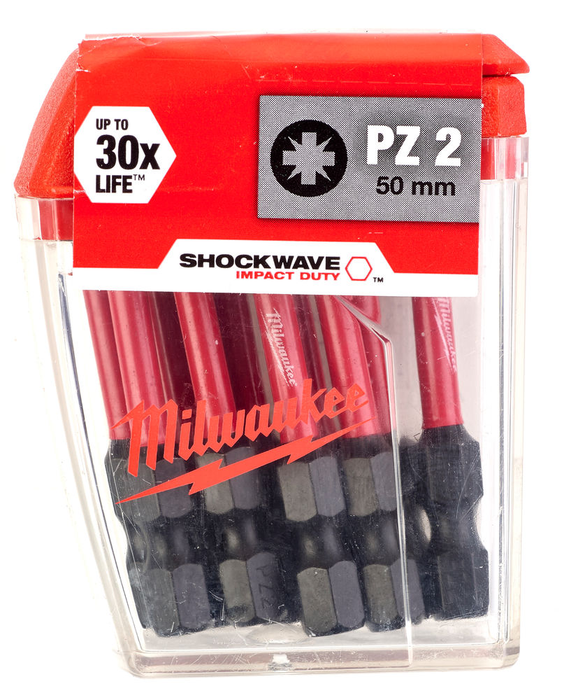 Milwaukee Shockwave PZE2 50mm Screwdriver Bits 10 Pack 4932430866